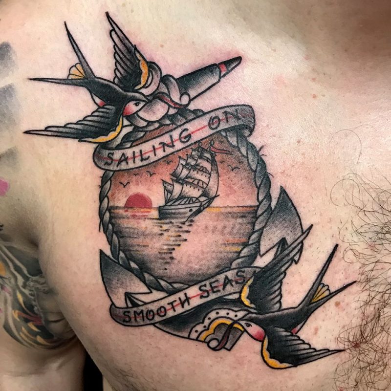 Nautical themed tattoo by Hash – 1920 Tattoo